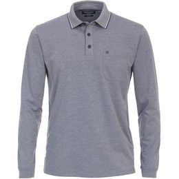Casamoda Herren Langarm-Poloshirt "Casamoda Polo-Shirt Langarm uni", blau, Gr. M, 55% Baumwolle, 45% Polyester, Shirts