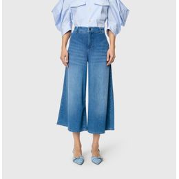 MAC Damen Weite Jeans, blau, Gr. 42, unifarben, Denim/Jeans, Obermaterial: 89% Baumwolle, 8% Polyester, 3% Elasthan, Jeans, mit Taschen