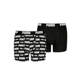 Puma Jungen Boxershorts "Puma BOYS EVERYDAY LOGO PRINT BOXERS 2P", Gr. 170, schwarz, Jersey, Obermaterial: 95% Baumwolle, 5% Elasthan, bedruckt,