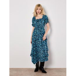 Apricot Damen Midikleid "Florales Kleid", blau, Gr. 42, bedruckt, Obermaterial: 100% Viskose CV., Kleider, mit Smokdetails
