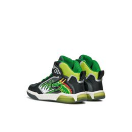 Geox M&auml;dchen Sneaker "J INEK BOY_Blinkschuh", Gr. 32schwarz, limette, Synthetik, Textil, metallic, Schuhe, Schn&uuml;rboots mit cooler Blinkfunktion,