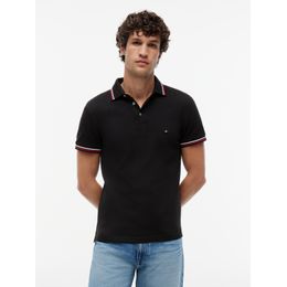 Tommy Hilfiger Herren Poloshirt "TIPPED SLIM FIT POLO", schwarz, Gr. XL, Jersey, Obermaterial: 96% Baumwolle, 4% Elasthan, Shirts, mit