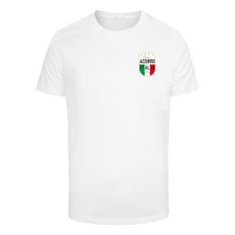 MisterTee Herren T-Shirt "MisterTee Azurro Italia Crest Tee", wei&szlig;, Gr. M, bedruckt, 100% Baumwolle, Shirts