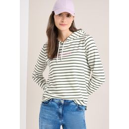 Cecil Damen Langarmshirt, wei&szlig;, Gr. XL, gestreift, Web, 48% Baumwolle, 48% Modal, 4% Elasthan, Shirts, im soften Baumwoll-Mix