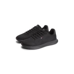 Tommy Hilfiger Herren Sneaker "LIGHTWEIGHT RUNNER KNIT", Gr. 46, schwarz, Synthetik, Textil, unifarben, Basic, Schuhe, Freizeitschuh, Halbschuh,