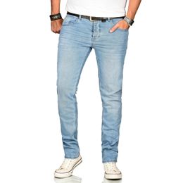Herren Stretch-Jeans "ASAngelo", blau, Gr. 34, Alessandro Salvarini, Obermaterial: 98% Baumwolle, 2% Elasthan, Jeans, Angenehme Passform durch