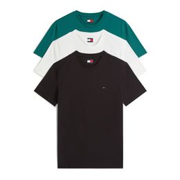 Tommy Jeans Shirt 'Tommy Flag Extra Slim T' male size XS Petrol / Black / White