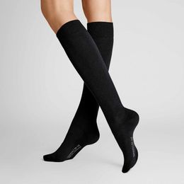 Hudson M&auml;dchen Kniestr&uuml;mpfe "Kniestrumpf Relax Woolmix Clima", Gr. 39, schwarz, Obermaterial: 53% Baumwolle CO. 42% Schurwolle WV. 4% Polyamid PA. 1%