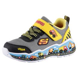 Skechers Baby Lauflernschuh "PLAY SCENE", Gr. 24, bunt, Lederimitat, Mesh, kontrastfarbene Details, Schuhe, Freizeitschuh mit bedruckter Sohle,