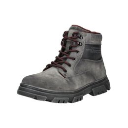 Bugatti Herren Schn&uuml;rstiefelette "Bugatti Stiefelette Lederimitat", Gr. 42, grau, Lederimitat, Schuhe