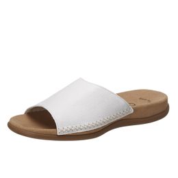 Gabor Damen Pantolette, Gr. 44, wei&szlig;, Leder, Schuhe, Sommerschuh, Schlupfschuh mit komfortabler Style