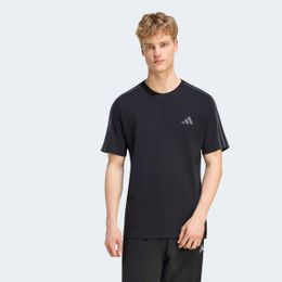 Herren T-Shirt "ESSENTIALS 3-STREIFEN, SINGLE JERSEY, BRANDING", schwarz, Gr. XXL, adidas Sportswear, Obermaterial: 100% Baumwolle, Shirts
