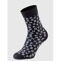 w&auml;schepur W&Auml;SCHEPUR Damen Socken, Gr. 1, schwarz-wei&szlig;, 80% Baumwolle, 18% Polyamid, 2% Elasthan, Socken