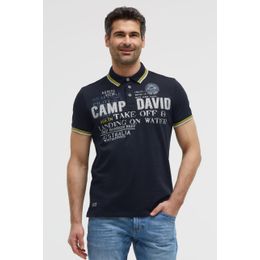 CAMP DAVID Herren Poloshirt, schwarz, Gr. 4XL, bedruckt, Piqu&eacute;, Material: 100% Baumwolle, Shirts, aus Baumwolle