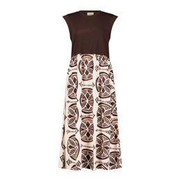 Cartoon Kleid Damen Gr&ouml;&szlig;e 40 creme / dunkelbraun Sommerkleid