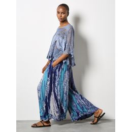 Apricot Damen Palazzohose "Palazzo-Hose mit Tie-Dye-Effekt", blau, Gr. 38, Obermaterial: 100% Viskose CV., Hosen