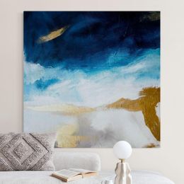 Bilderwelten Akustikbild Winterlandschaft mit Akzenten