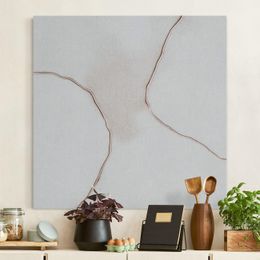 Bilderwelten Akustikbild Zarte Linien in Beige