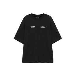 Pull&Bear Pull&bear T-Shirt 'MAYO' Herren Gr&ouml;&szlig;e L hellgrau / schwarz / wei&szlig;
