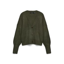 V&eacute;ro Moda VERO MODA Damen Strickjacke "VMLEA LS V-NECK CUFF CARDIGAN NOOS", gr&uuml;n, Gr. S, unifarben, Strick, Obermaterial: 100% Polyacryl, Strickjacken,
