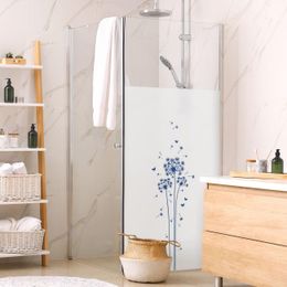 Bilderwelten Folie Duschsichtschutz | Sichtschutzfolie Dusche Pusteblumen mit Schmetterlingen Bord&uuml;re