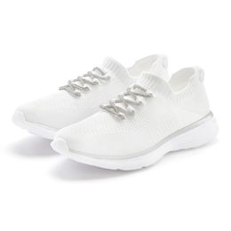 Lascana Damen Sneaker "Slip-On-Sneaker, Slipper, Freizeitschuh", Gr. 41, wei&szlig;, Obermaterial: 100% Textilmaterial. Decksohle: 100% Textilmaterial.