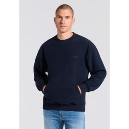 BOSS Orange Herren Sweatshirt, blau, Gr. S, unifarben, Sweatware, Obermaterial: 71% Baumwolle, 29% Viskose, Sweatshirts, Rundhalsausschnitt, Regular