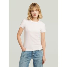 G-Star Raw G-STAR Damen T-Shirt "Slim Rib T-Shirt", wei&szlig;, Gr. XL, Obermaterial: 98% Baumwolle, 2% Elasthan, Shirts