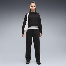 Puma Kinder Sporthose "Puma Class Fleecehose mit geradem Bein M&auml;dchen"schwarz, Gr. 152, bedruckt, Obermaterial: 68% Baumwolle, 32% Polyester.