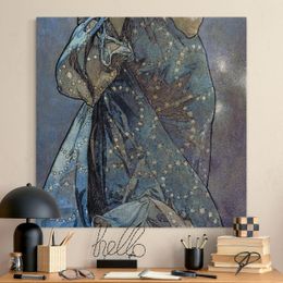 Bilderwelten Akustikbild Alfons Mucha - Sterne - Der Mond