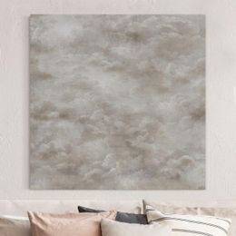 Bilderwelten Akustikbild Blick in den Sommerhimmel auf Leinen Beige