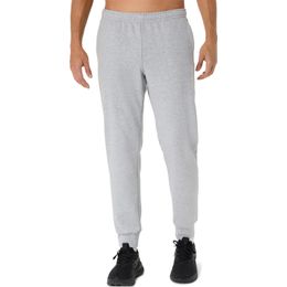 asics Herren Jogginghose "FRENCH TERRY PANT", grau, Gr. S, Obermaterial: 63% Baumwolle, 37% Polyester, Hosen, Praktische Taschen, Verstellbare