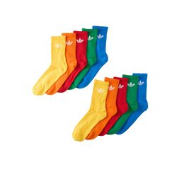 adidas originals Socken 'TREFOIL CREW 10 PAIRS' Damen Gr&ouml;&szlig;e 49/51 gelb / gr&uuml;n / orange / rot