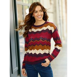 Classic Basics Damen Ajourpullover "Strickpullover", bunt, Gr. 40, gemustert, mehrfarbig, 100% Polyacryl, Pullover