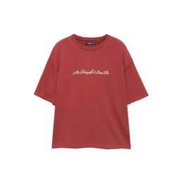 Pull&Bear Pull&bear Pullover Herren Gr&ouml;&szlig;e S rostrot / wei&szlig;