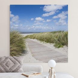 Bilderwelten Akustikbild Langeoog D&uuml;nenweg zum Meer