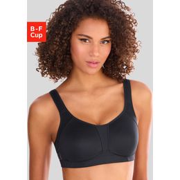 active by Lascana LASCANA ACTIVE Damen Sport-BH, Gr. 95, schwarz, Microtouch, Obermaterial: 90% Polyester (COOLMAX), 10% Elasthan (LYCRA), BHs, ohne B&uuml;gel mit breiten,