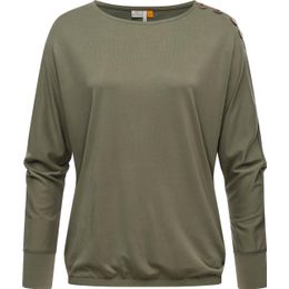 Ragwear Damen Langarmshirt "Sedda", gr&uuml;n, Gr. XXL, Sweatware, Material: 68% Modal, 32% Polyester, Shirts, Modisches, lang&auml;rmliges Damen Shirt