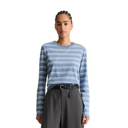 Marc O'Polo Damen Langarmshirt "aus Organic Cotton", blau, Basic, Gr. S, MARC O'POLO DENIM, gestreift, Obermaterial: 100% Baumwolle, Shirts