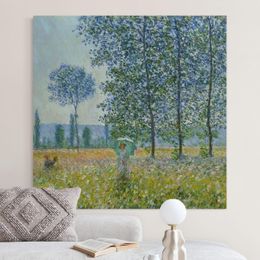 Bilderwelten Akustikbild Claude Monet - Felder im Fr&uuml;hling