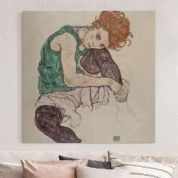 Bilderwelten Akustikbild Egon Schiele - Sitzende Frau mit hochgezogenem Knie