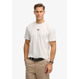 Superdry Herren Rundhalsshirt "MICRO LOGO TSHIRT", wei&szlig;, Gr. XL, unifarben, Single Jersey, Obermaterial: 100% Baumwolle, Shirts, mit Micro-Marken-Logo