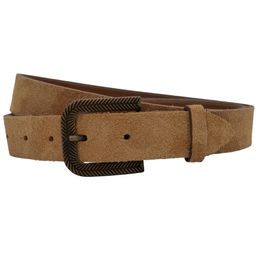 AnnaMatoni Damen Lederg&uuml;rtel "AnnaMatoni Damen Lederg&uuml;rtel in hochwertigem Velour Leder 3cm", beige, Gr. 120, 100% Leder, G&uuml;rtel