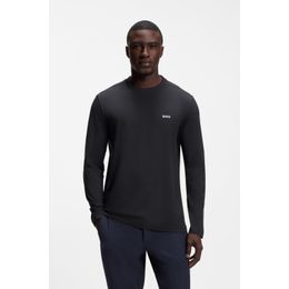 BOSS Green Herren Langarmshirt "Tee Long Regular Fit", blau, Gr. XL, unifarben, Single Jersey, Obermaterial: 95% Baumwolle, 5% Elasthan, Shirts,