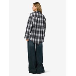 Noisy may Damen Karobluse "NMZOE L/S CHECK SHIRT WVN NOOS", schwarz-wei&szlig;, Gr. S, kariert, Web, Obermaterial: 60% Baumwolle, 40% Polyester, Blusen,