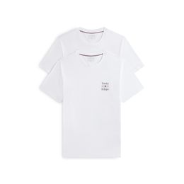 Tommy Hilfiger Herren T-Shirt "2 PACK CHEST GRAPHIC REG TEES", wei&szlig;, Gr. S, Jersey, Obermaterial: 100% Baumwolle, Shirts
