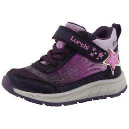 Lurchi M&auml;dchen Sneaker "Abella 1-TEX", Gr. 30, lila, Lederimitat, Textil, Schuhe, Boots, Klettschuh mit viel Glitzer, Gr&ouml;&szlig;enschablone zum Download