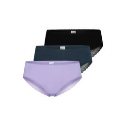 Schiesser Damen Slip "Slip 3er Pack", Gr. L, bunt, Obermaterial: 95% Baumwolle CO. 5% Elasthan EL., Unterhosen