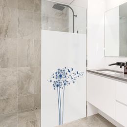 Bilderwelten Folie Duschsichtschutz | Sichtschutzfolie Dusche Pusteblumen und V&ouml;gel