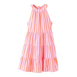 Mango Kids Kleid 'JUICY' M&auml;dchen Gr&ouml;&szlig;e 116 orange / hellpink / wei&szlig;
